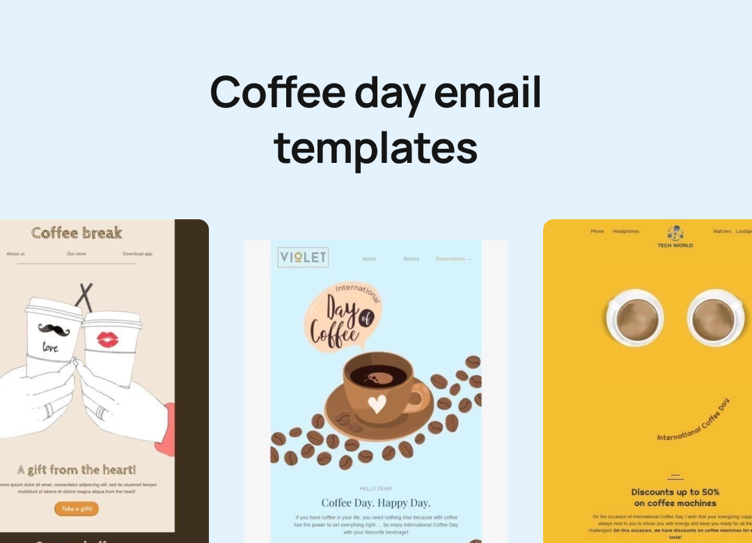 Modelli Email Giornata internazionale del caffè 📭 | Modelli Email HTML ...