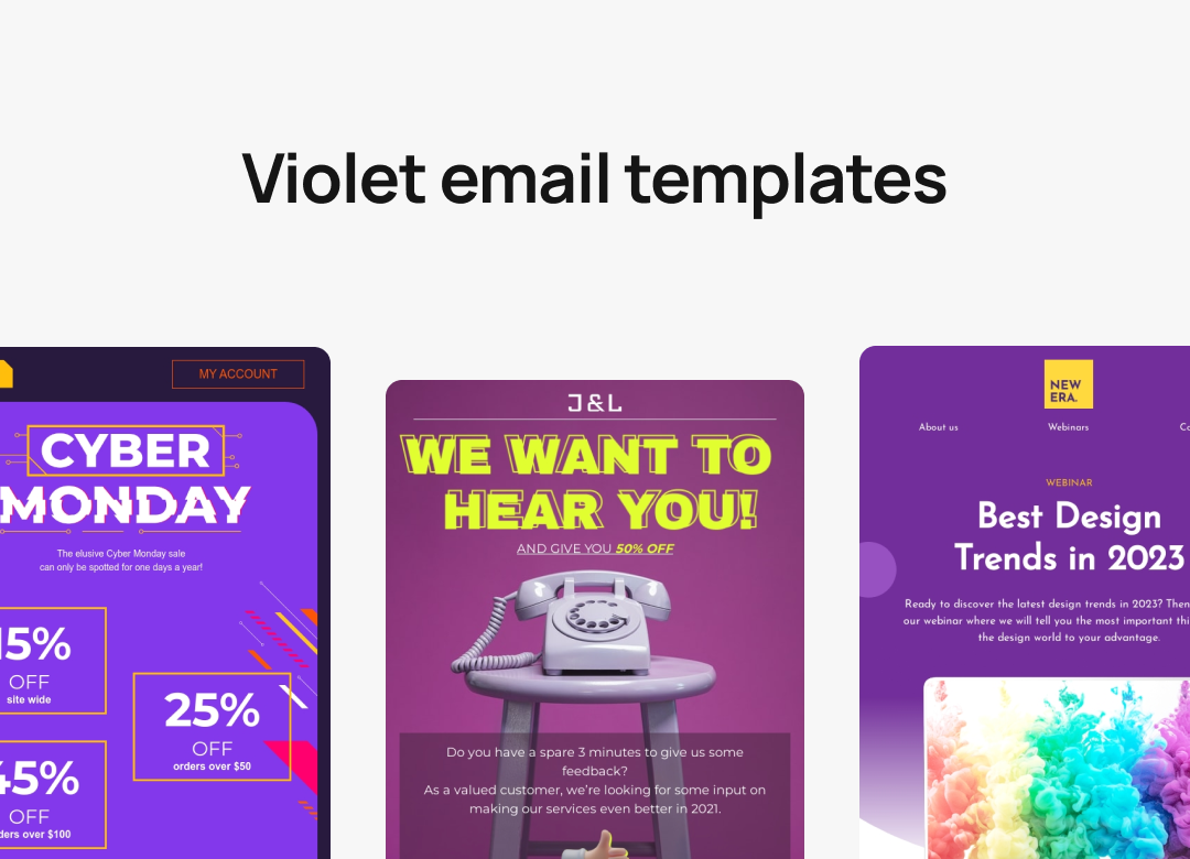 15 Violet Email Templates 📭 | Free Violet HTML Email Template — Stripo ...