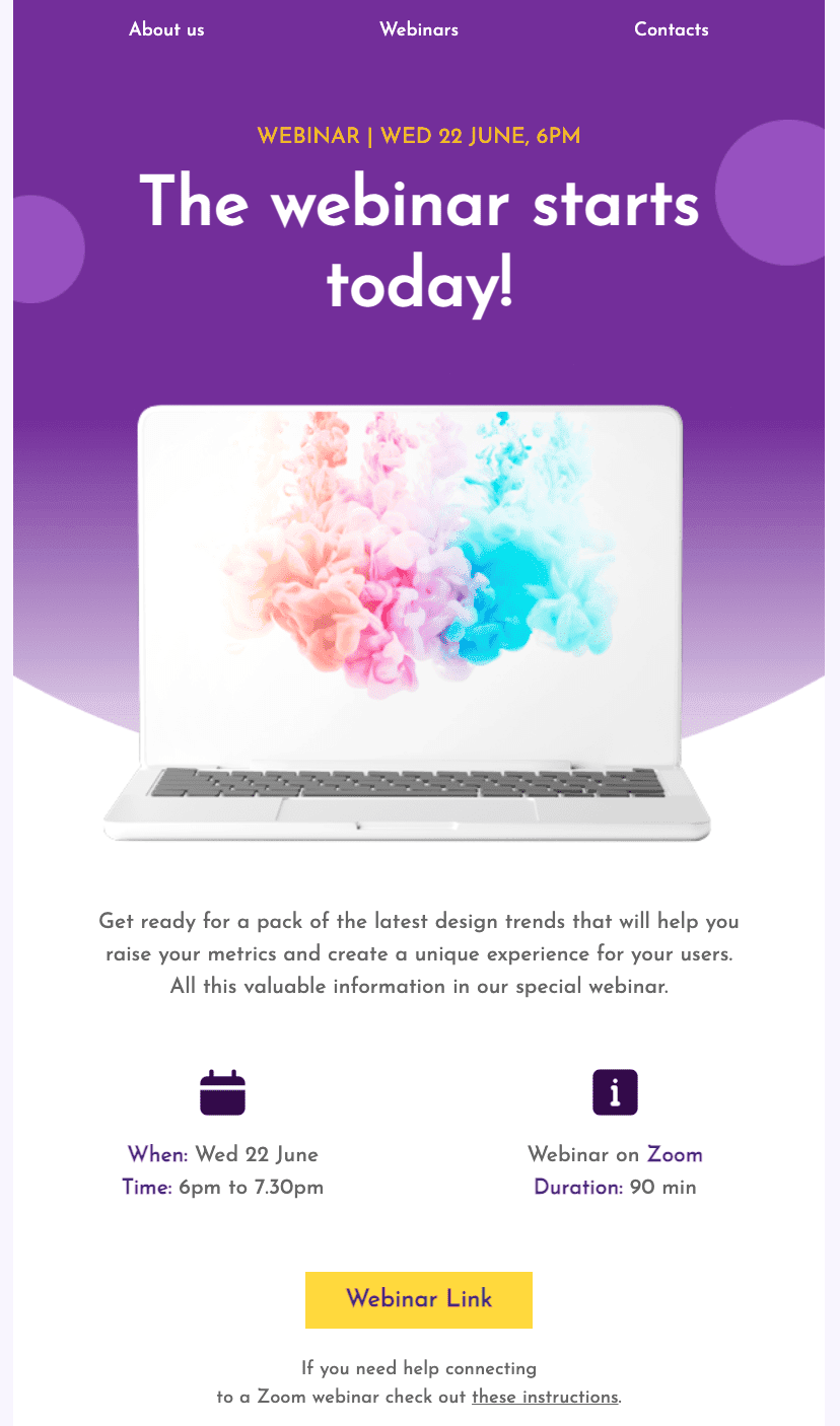 47 Webinars Email Templates 📭 | Free Webinars HTML Email Template ...