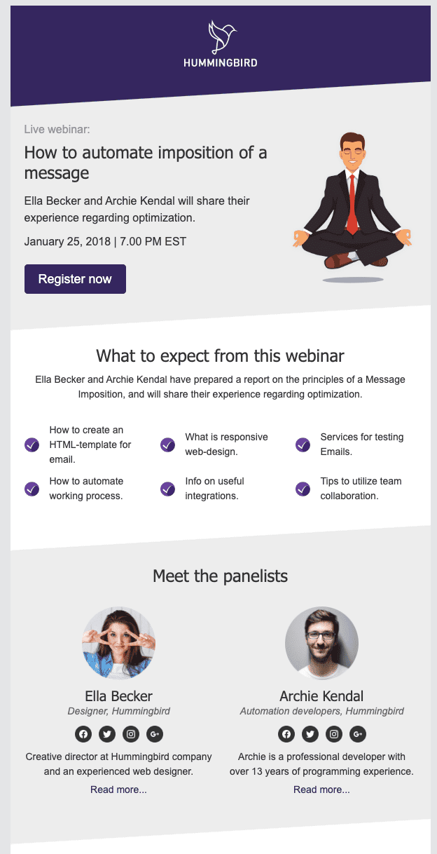 47 Webinars Email Templates 📭 | Free Webinars HTML Email Template ...
