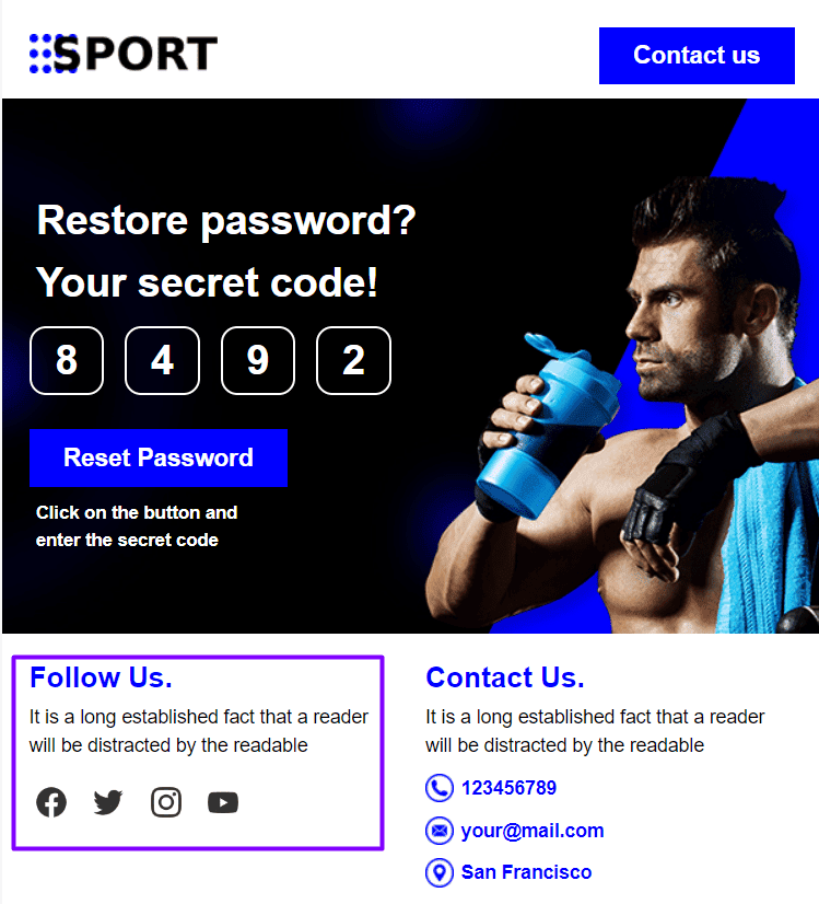 11 Password reset Email Templates 📭 | Free Password reset HTML Email ...