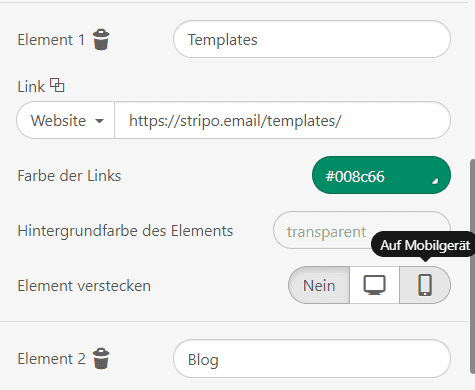 Größe der E-Mail-Newsletter-Vorlage: Breite und Höhe des Elements ...