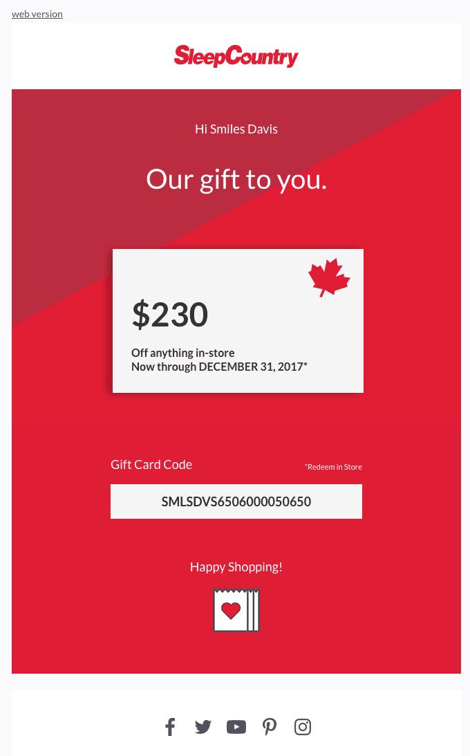 Gift card email examples to inspire your next record-breaking marketing ...