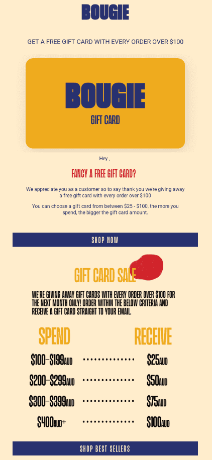 Gift card email examples to inspire your next record-breaking marketing ...