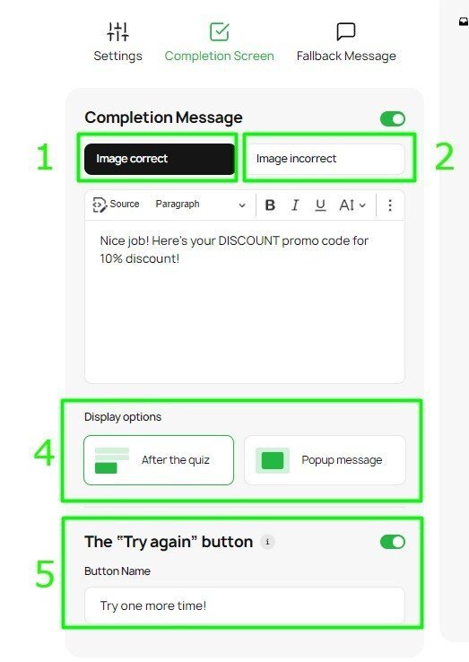 Interactive module generator: Picture quiz game — Stripo.email