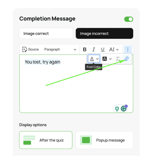 Interactive module generator: Picture quiz game — Stripo.email