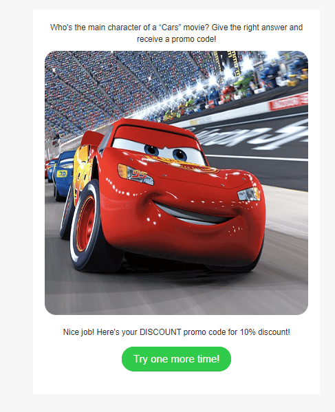 Interactive module generator: Picture quiz game — Stripo.email