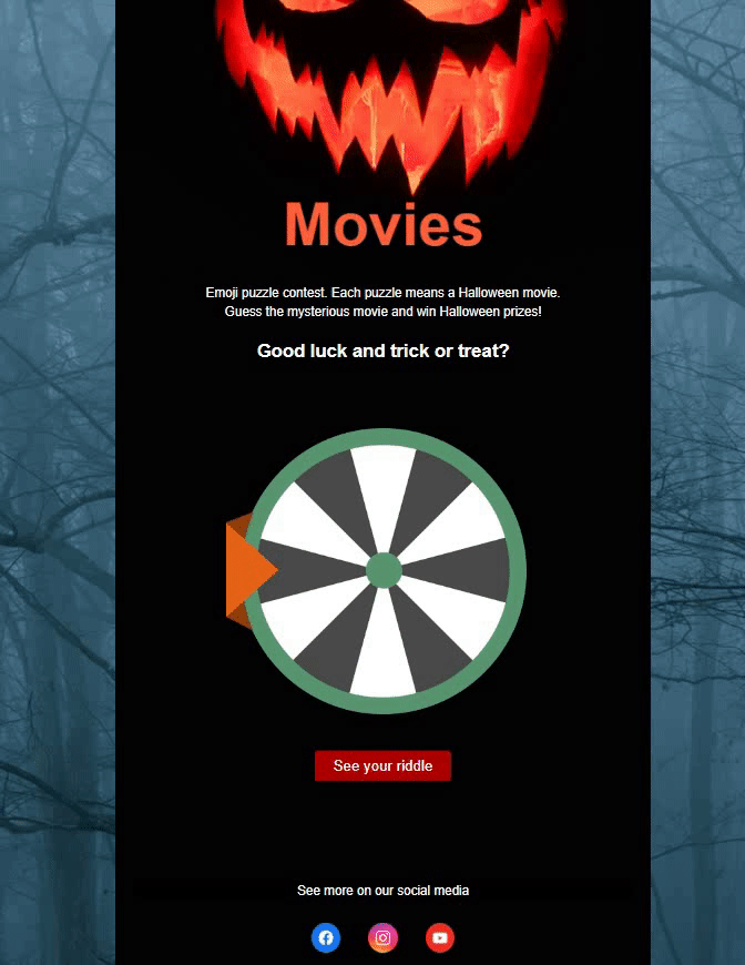 Interactive module generator: Wheel of Fortune — Stripo.email
