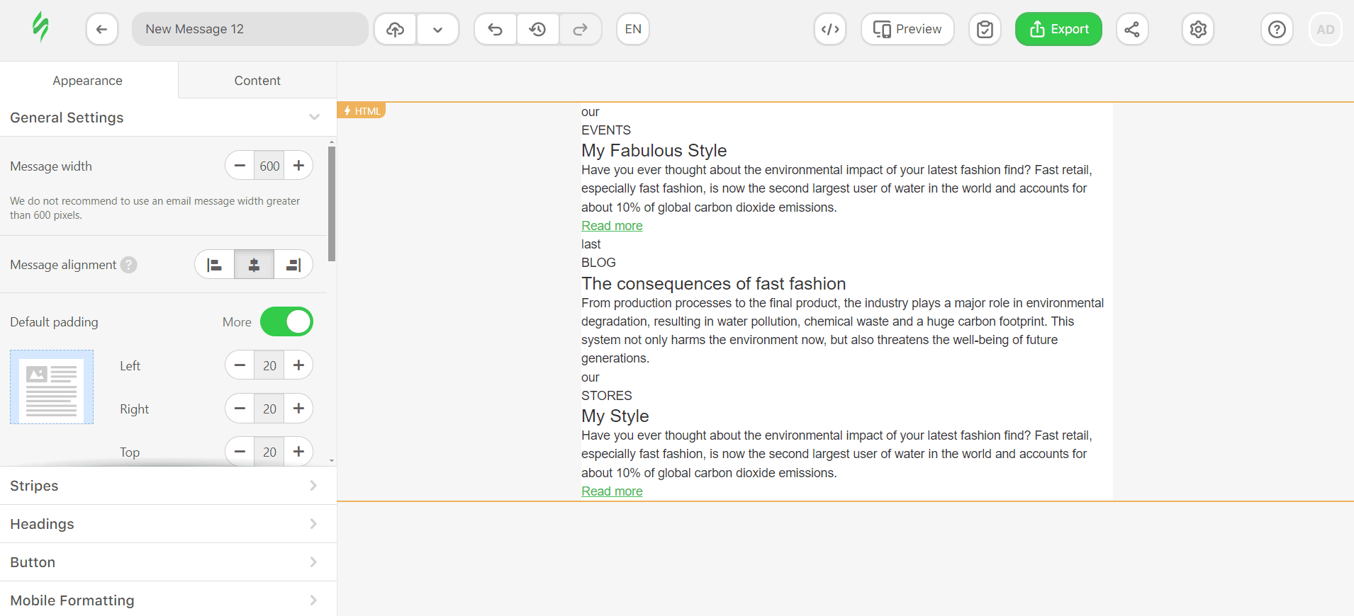 Making emails more compact: Manual for adding Tabs in email — Stripo.email