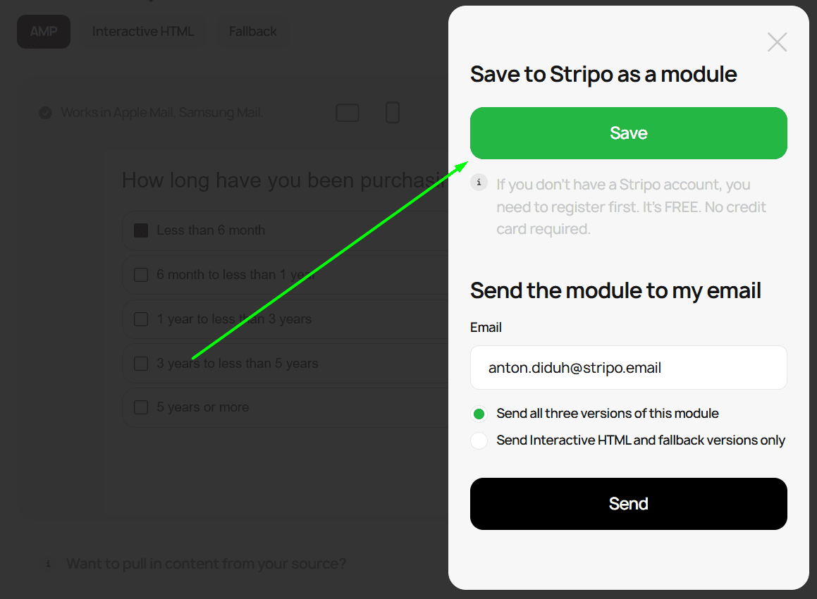 Interactive module generator: Poll — Stripo.email