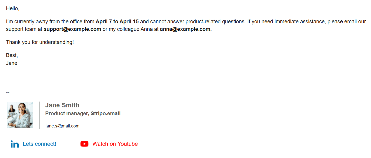 Out-of-office email signature: How to create a professional auto ...