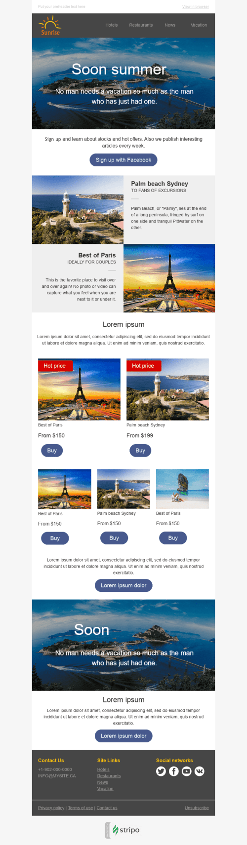 Summer Holiday Email Template by Stripo.email