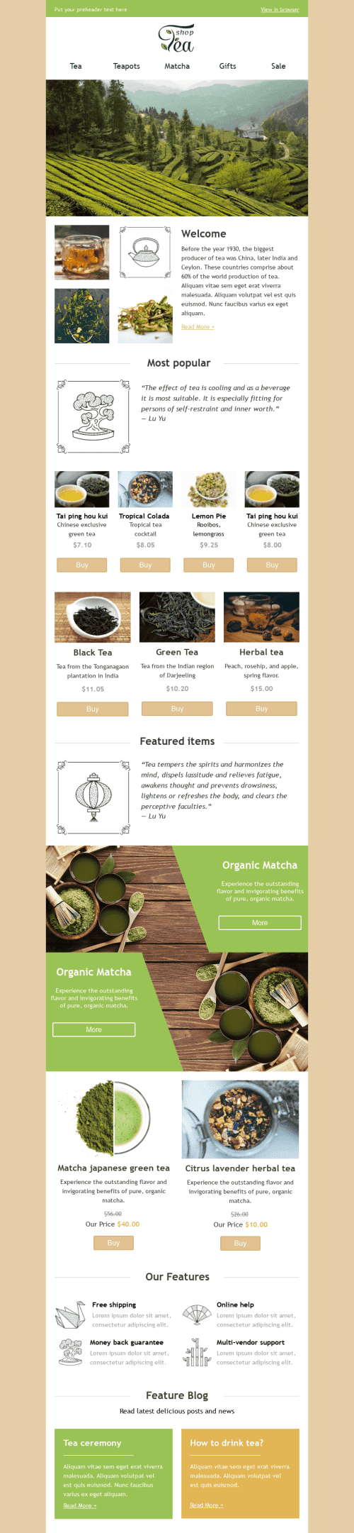 Tea Shop Email Template by :full_name — Stripo.email