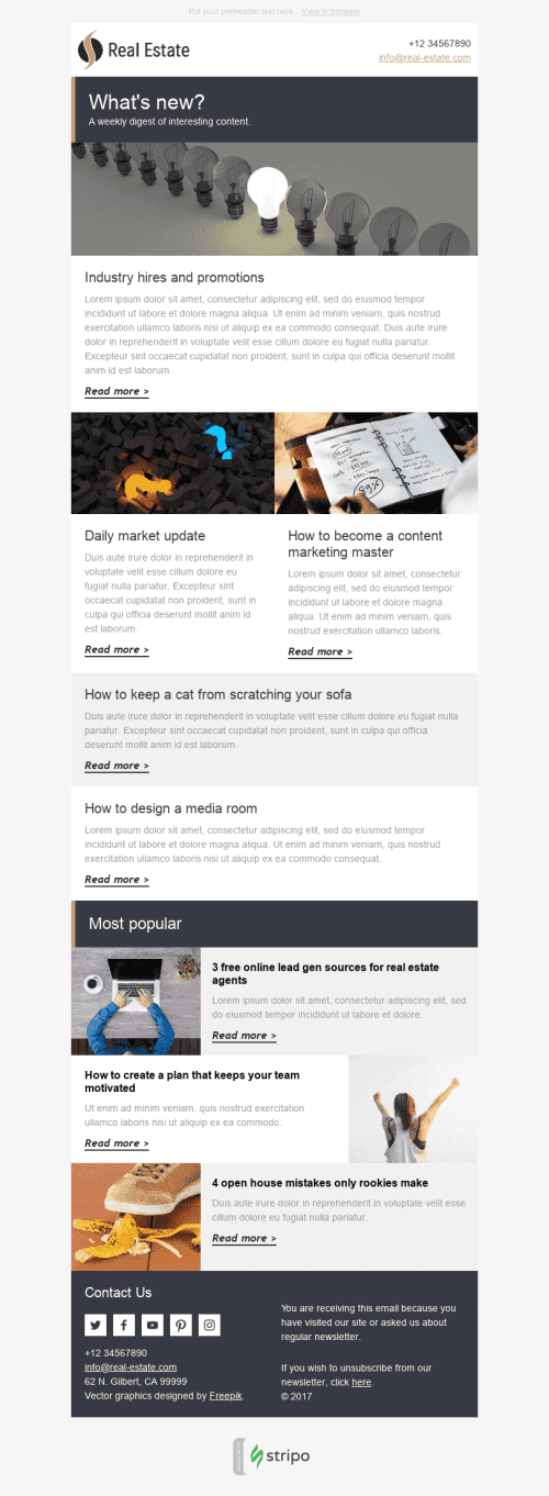 Weekly Digest Email Template by :full_name — Stripo.email