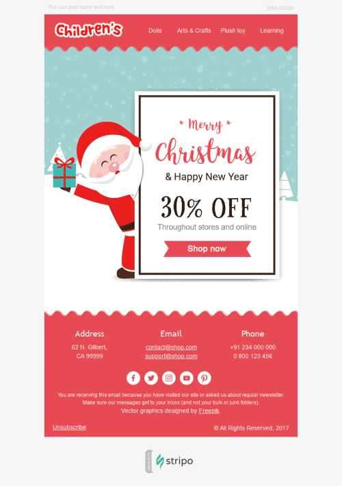 Kind Santa Claus Email Template by Stripo.email