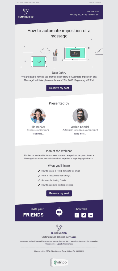 Important Information Email Template by Stripo.email