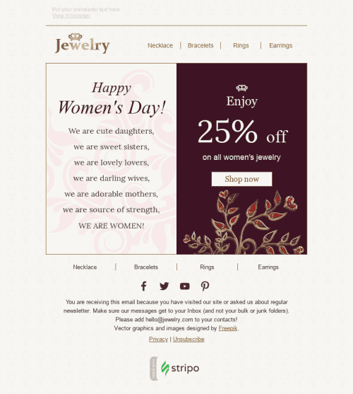 Jewelry lovers Email Template by Stripo.email