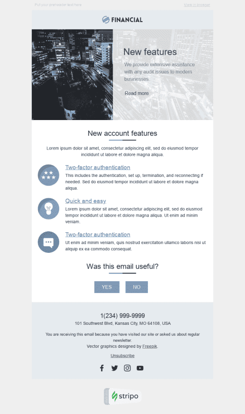 New Features Email Template by Stripo.email