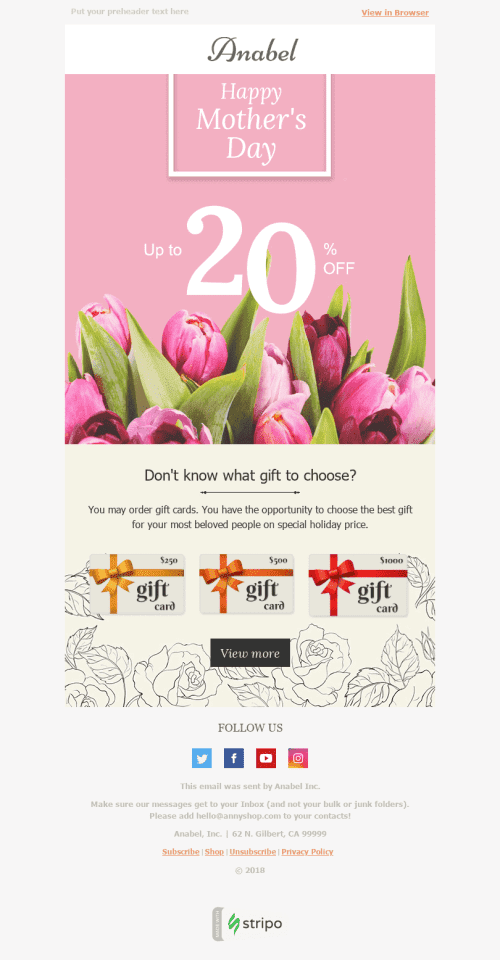 Red Flowers Email Template by :full_name — Stripo.email