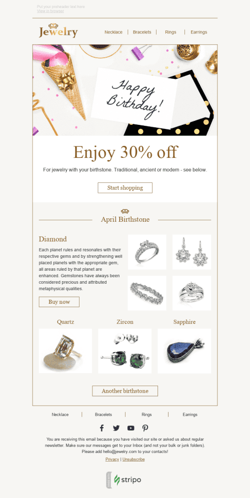 Red Gold Email Template by :full_name — Stripo.email