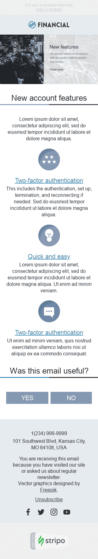New Features Email Template by Stripo.email