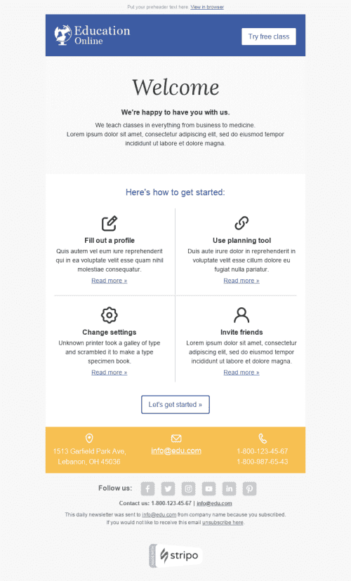 Conoscenza necessaria Modello email di :full_name — Stripo.email