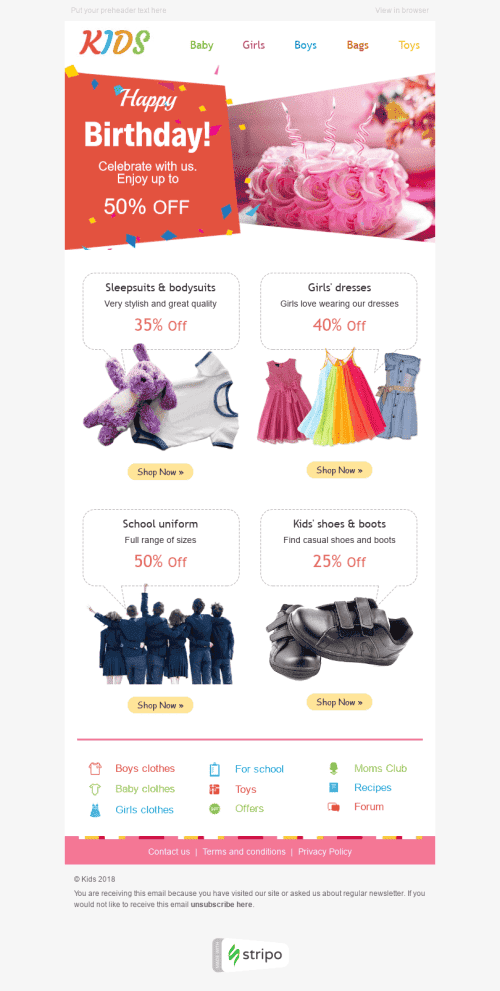 20 Birthday Email Templates 📭 | Free Birthday HTML Email Template ...