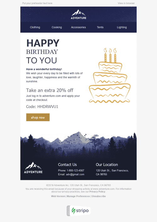 20 Birthday Email Templates 📭 | Free Birthday HTML Email Template ...