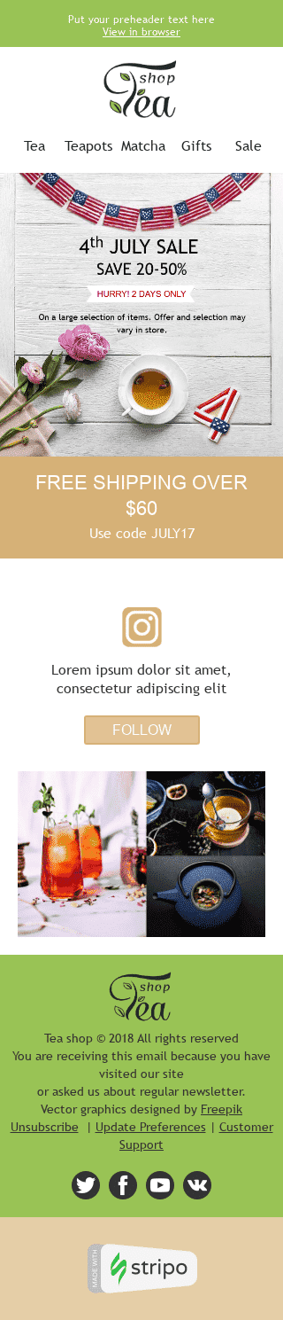 Favorite Tea Email Template by Stripo.email