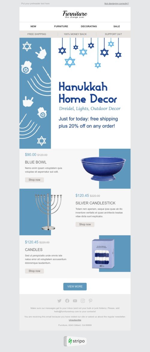 Blue Candles Email Template by Stripo.email