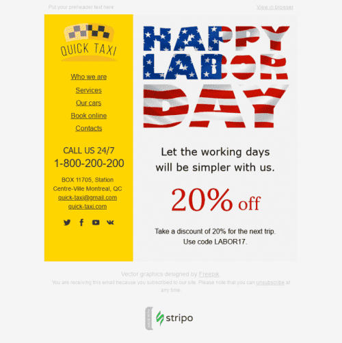 Labor Day Email Templates 📭 | Free Labor Day HTML Email Template ...