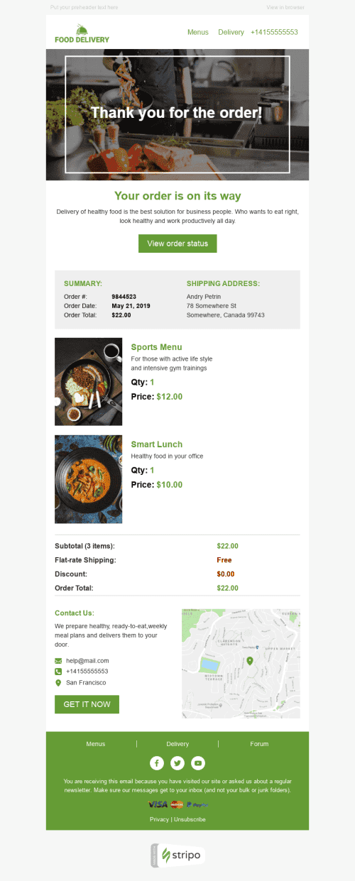 Fast and Tasty Email Template by Stripo.email