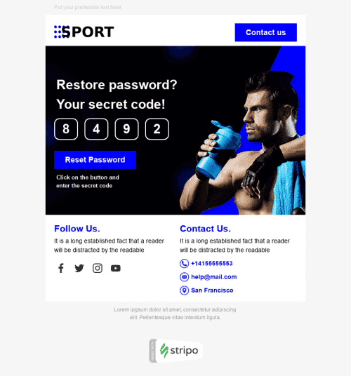 11 Password reset Email Templates 📭 | Free Password reset HTML Email ...