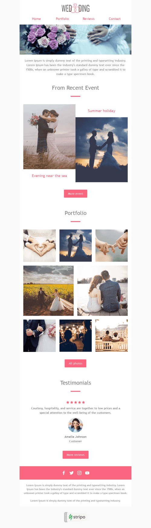 White Wedding Email Template by Stripo.email