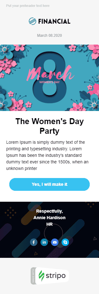 Corporate Party Email Template by Stripo.email