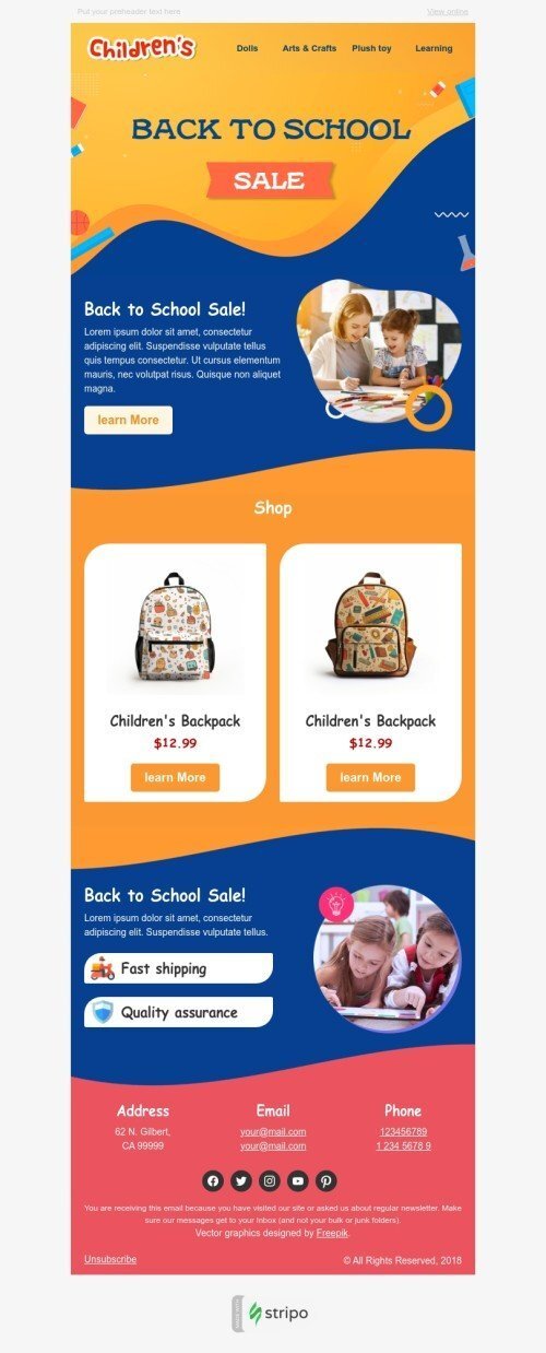 22 Back to school Email Templates 📭 | Free Back to school HTML Email ...