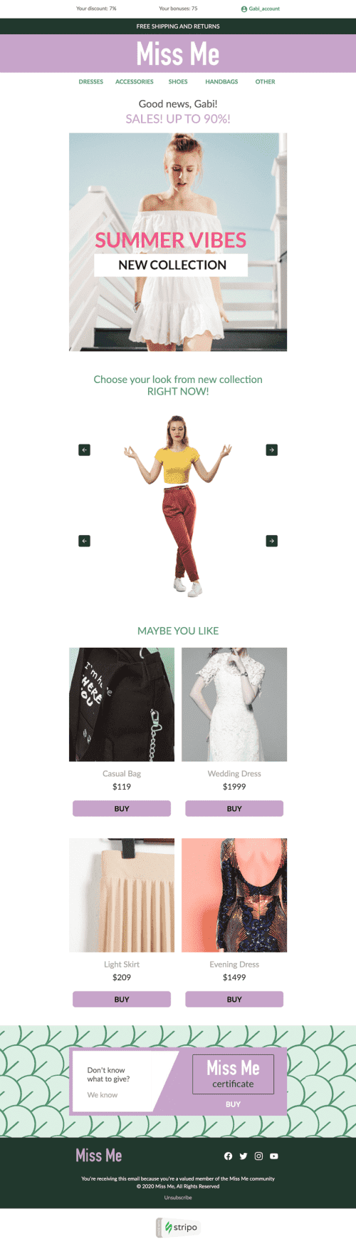 Fashionable style Email Template by Stripo.email