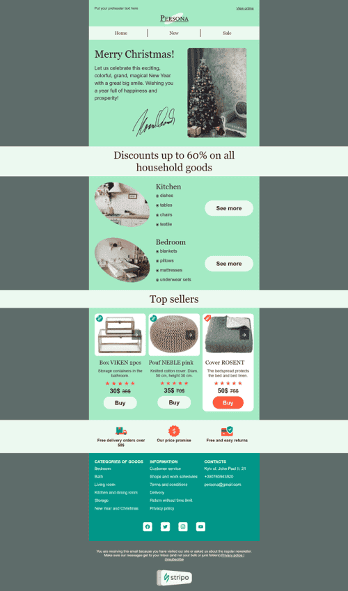 14 Green Email Templates 📭 | Free Green HTML Email Template — Stripo ...