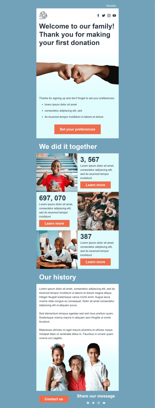 First donation Email Template by Stripo.email