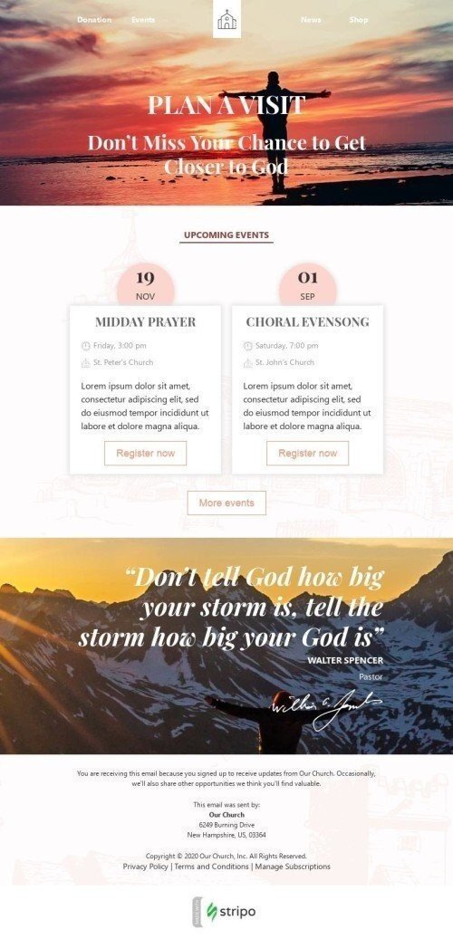 19 Church Email Templates 📭 | Free Church HTML Email Template — Stripo ...