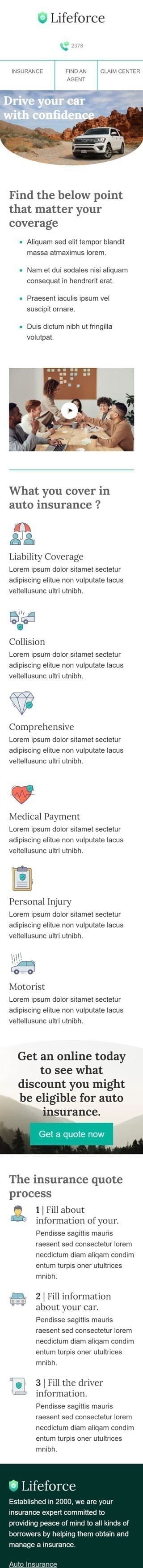 Auto insurance Email Template by Stripo.email