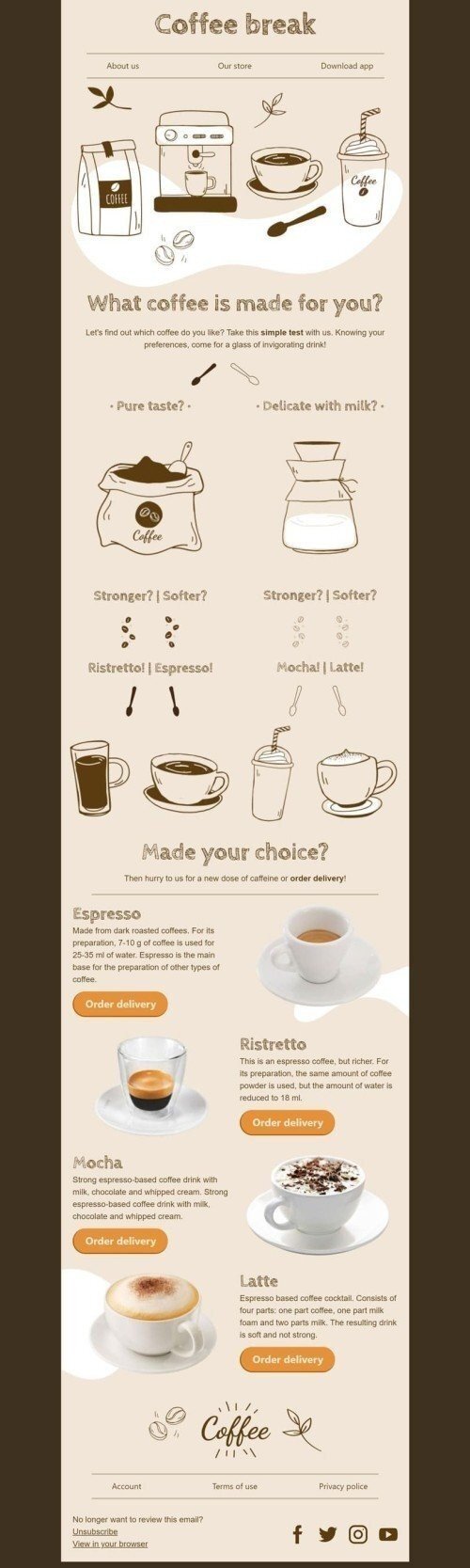 Choose your coffee Email Template by Stripo.email