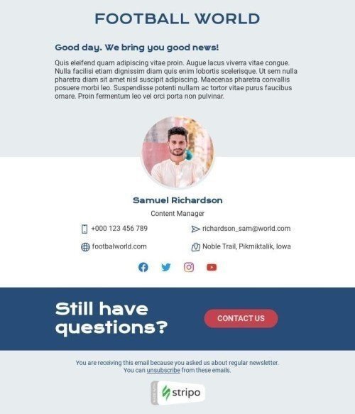 Football world Email Template by Stripo.email