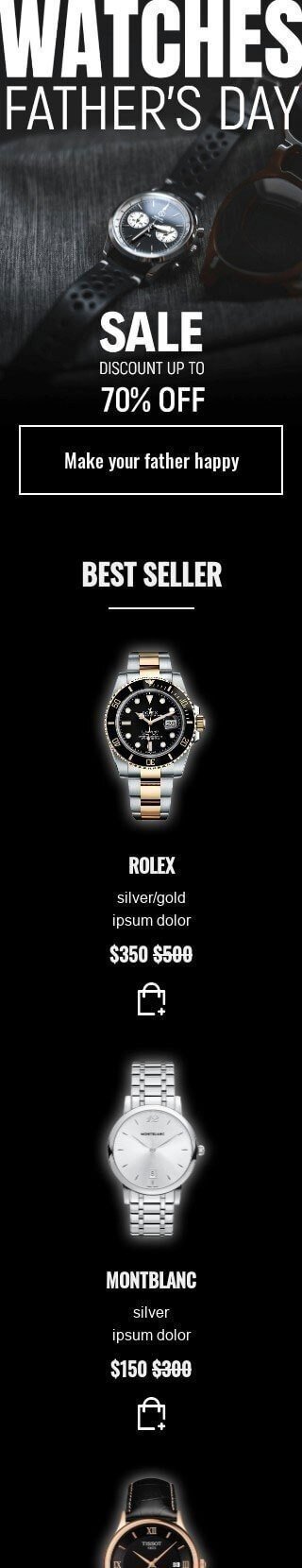 Sale of watches Email Template by Stripo.email