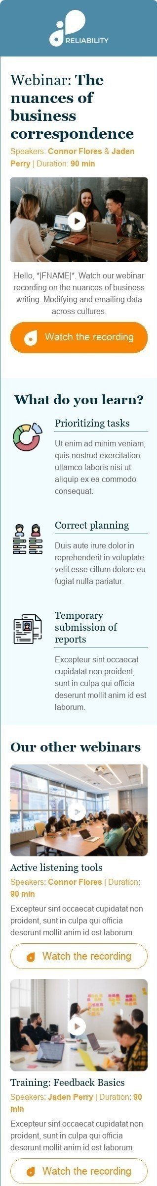 Webinar recording Email Template by Stripo.email