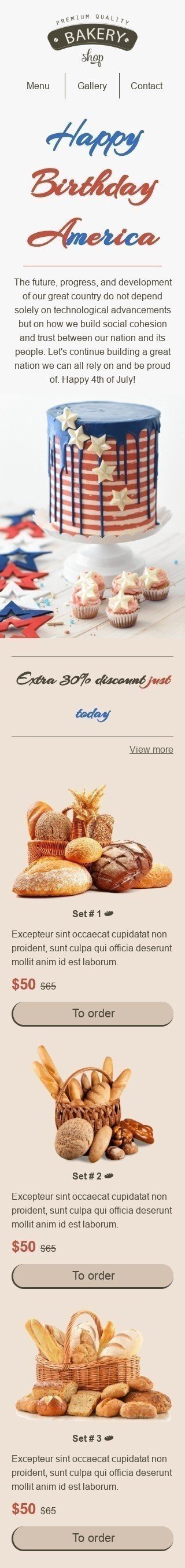 Happy Birthday America Email Template by Stripo.email