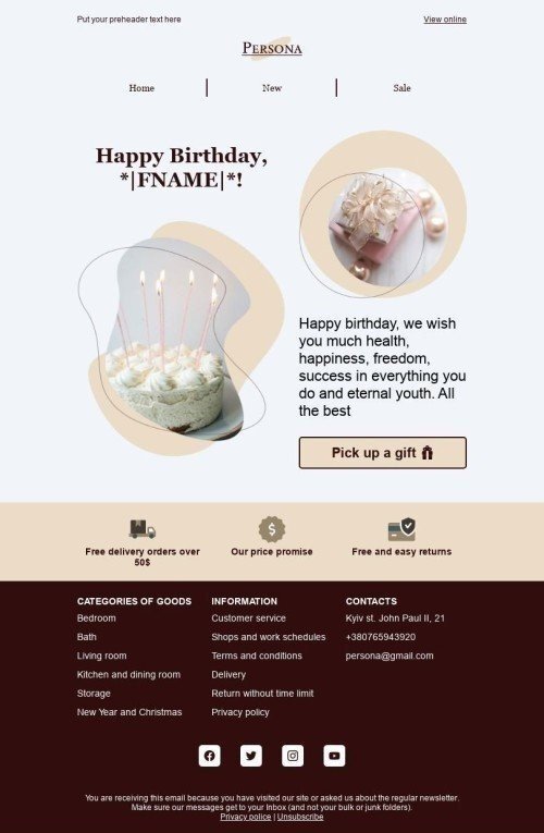 20 Birthday Email Templates 📭 | Free Birthday HTML Email Template ...