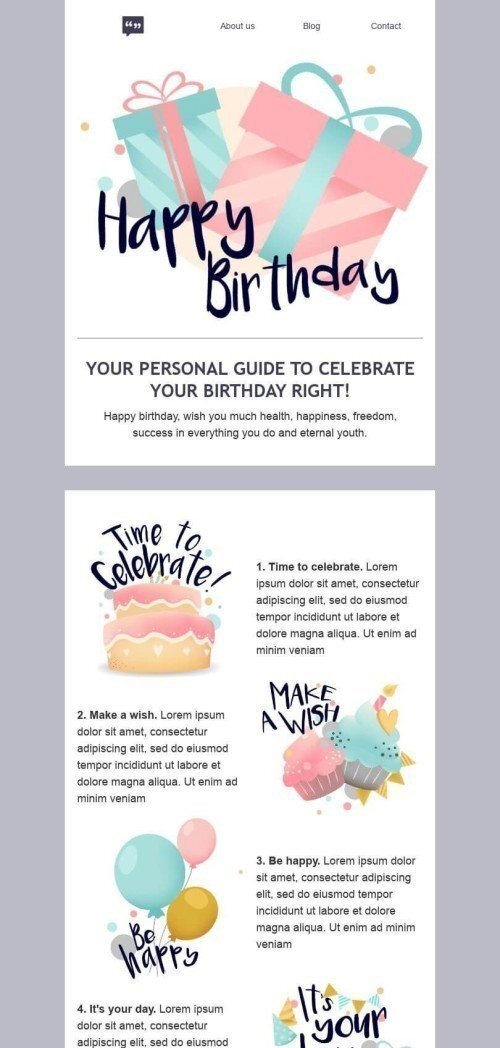 20 Birthday Email Templates 📭 | Free Birthday HTML Email Template ...