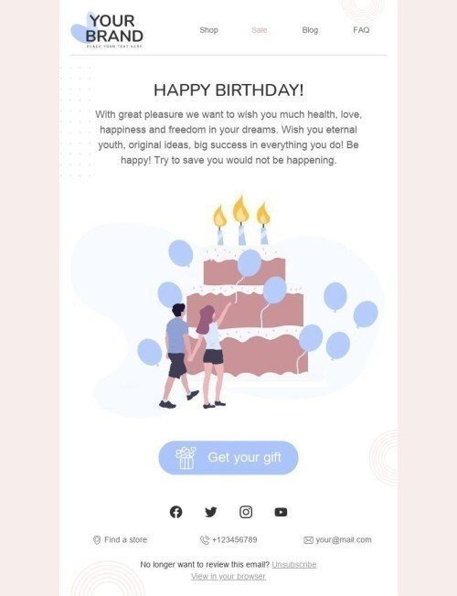 20 Birthday Email Templates 📭 | Free Birthday HTML Email Template ...