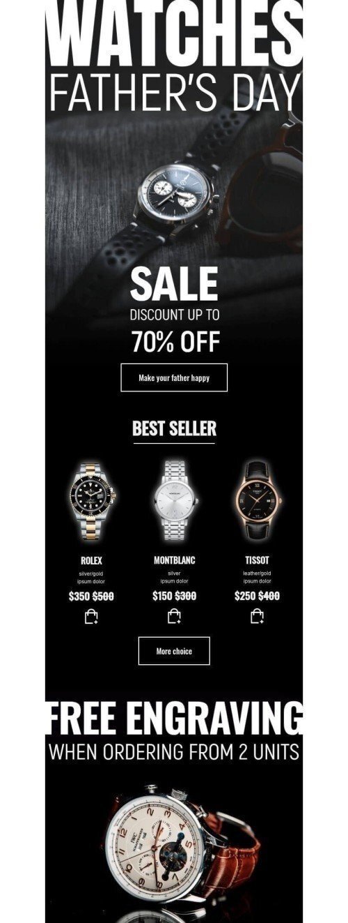 Sale of watches Email Template by Stripo.email